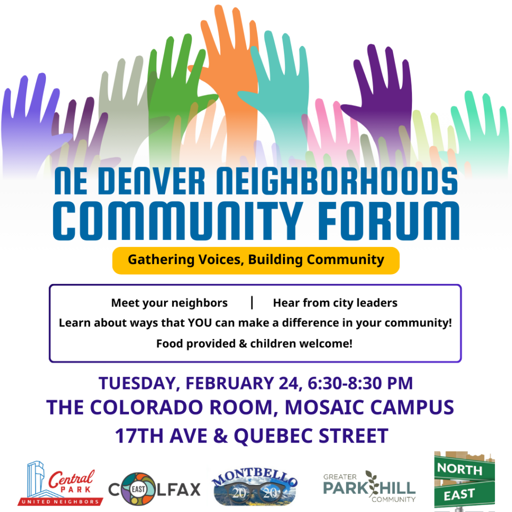 February Meeting - NE Denver Neighborhoods Community Forum • Central ...